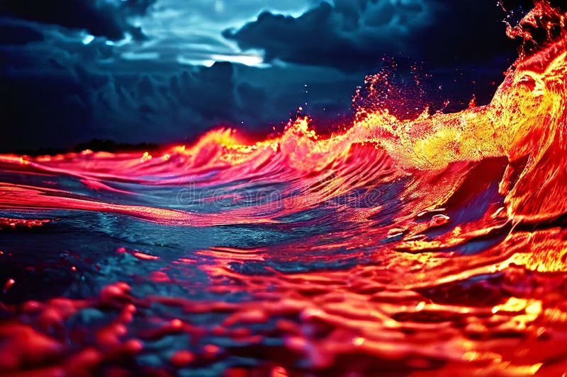 Infrared Vision Simulated Infrared View of the Waves Emphasizing Stock ...