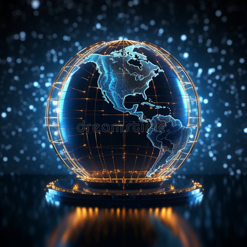 Infrastructural Brilliance Globe with Lines, Symbolizing Global Data ...