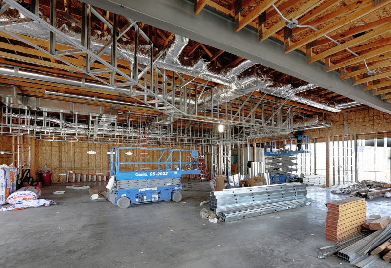 Infrastructure, Being Installed at a Construction Site. Editorial ...