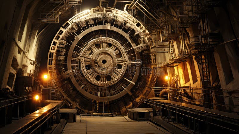 Infrastructure Boring Tunnel Machine Stock Illustration - Illustration ...