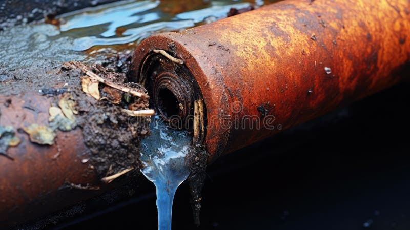 Infrastructure Broken Water Line Stock Illustration - Illustration of ...