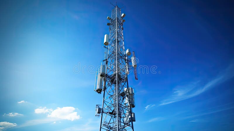 Infrastructure Cell Tower Building Stock Illustration - Illustration of ...