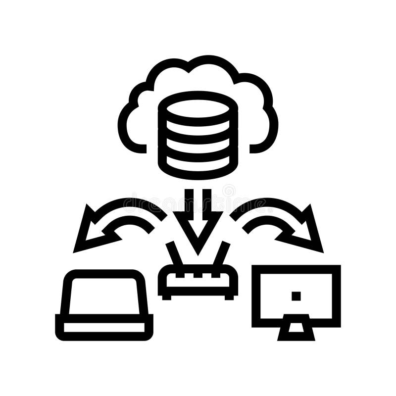 Infrastructure Cloud Computing Line Icon Vector Illustration Stock ...