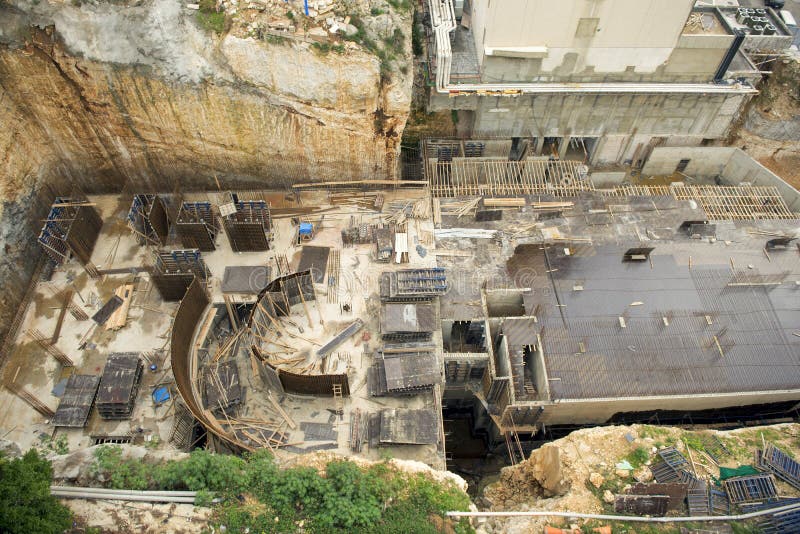 Infrastructure in a Construction Site Stock Photo - Image of apartment ...