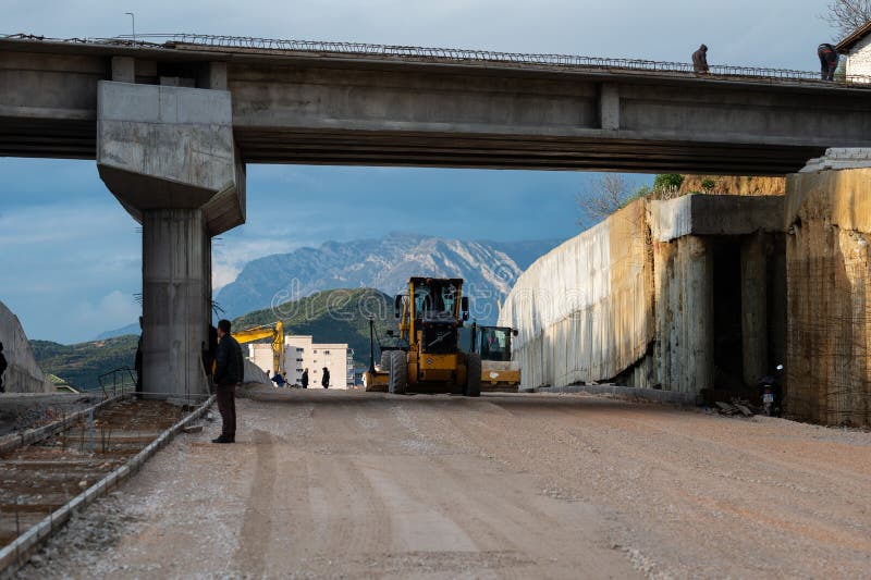 Infrastructure Construction Works at the Suburbs of Tirana, Albania ...