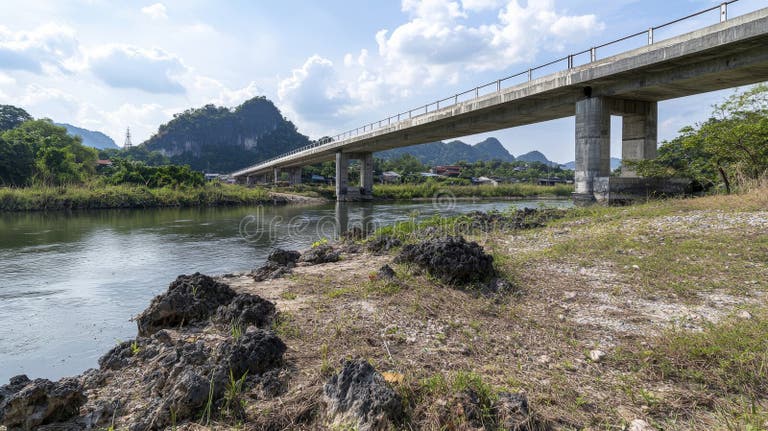 Infrastructure Development Bridge Construction in Thailand Engineering Progress Rural ...