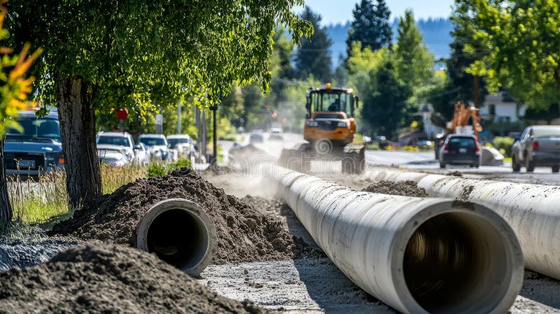Infrastructure Development is Evident when Concrete Pipes are Installed ...
