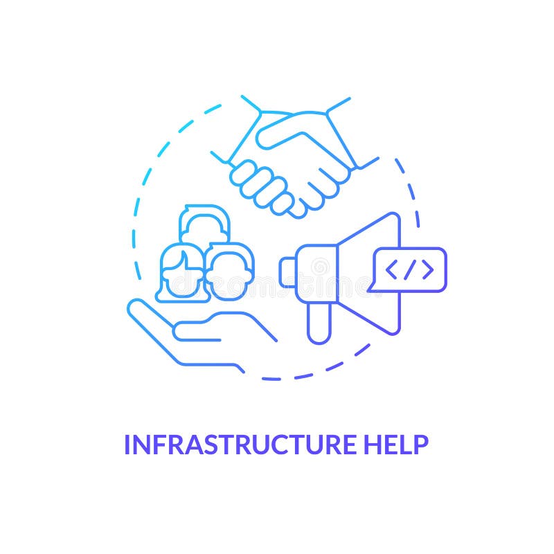 Infrastructure Help Blue Gradient Concept Icon Stock Illustration ...