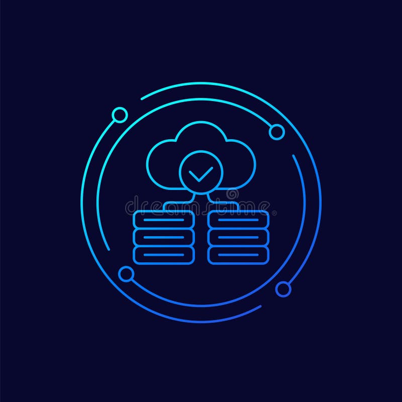 Infrastructure Icon with a Cloud, Linear Design Stock Vector ...