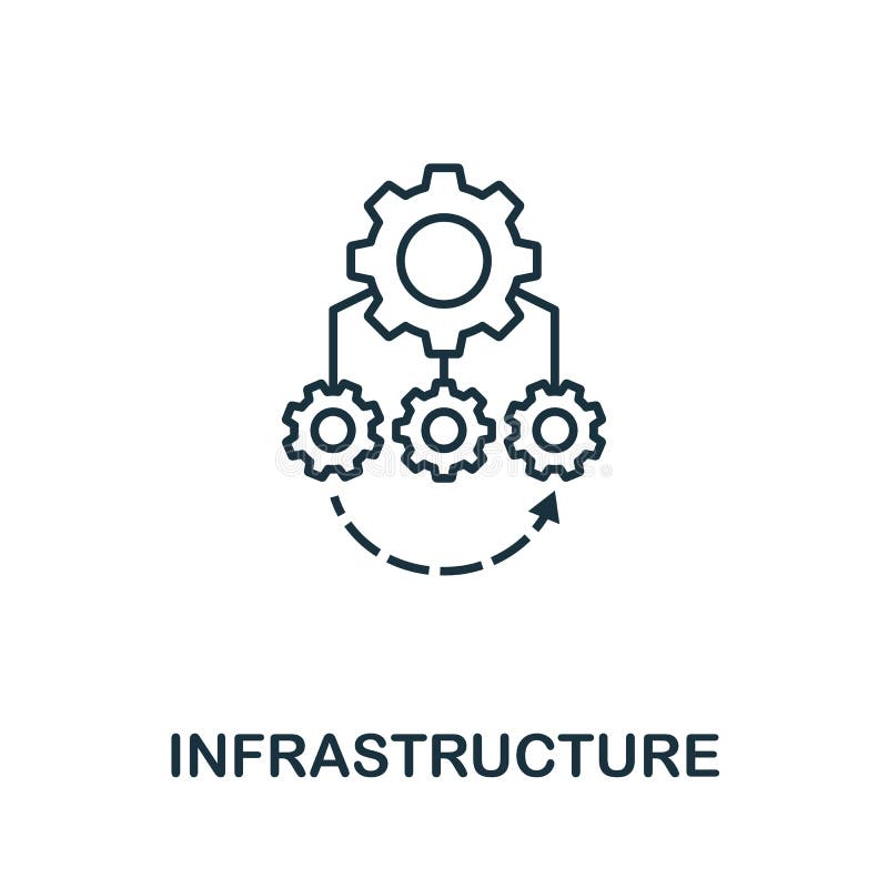 Infrastructure Icon Outline Style Thin Line Creative Infrastructure