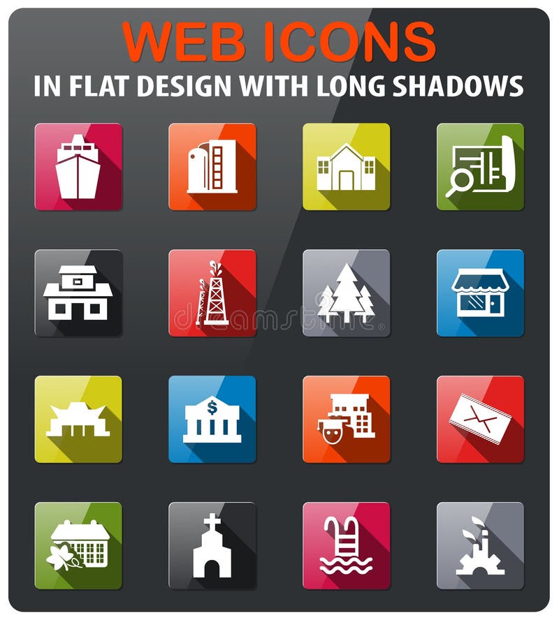 Infrastructure icon set stock illustration. Illustration of envelope ...