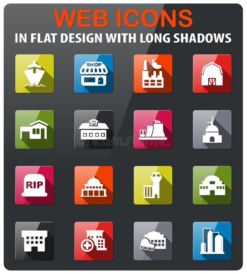 Infrastructure icon set stock illustration. Illustration of plant ...