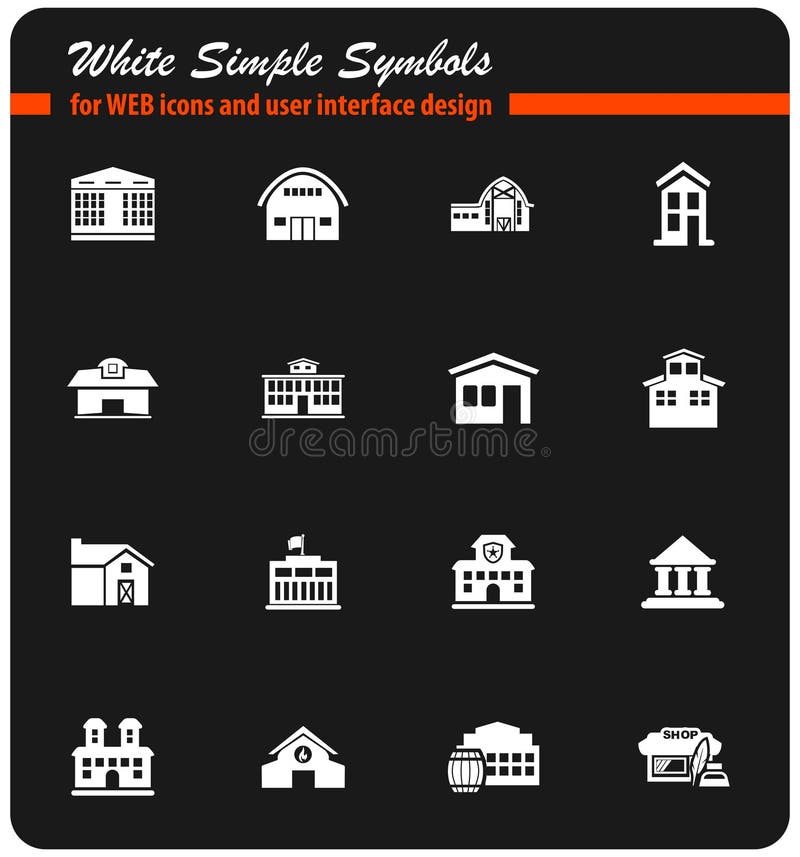 Infrastructure icon set stock illustration. Illustration of hospital ...