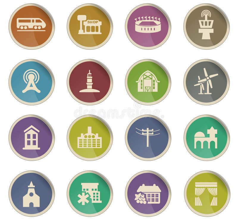 Infrastructure icon set stock vector. Illustration of icon - 123509642