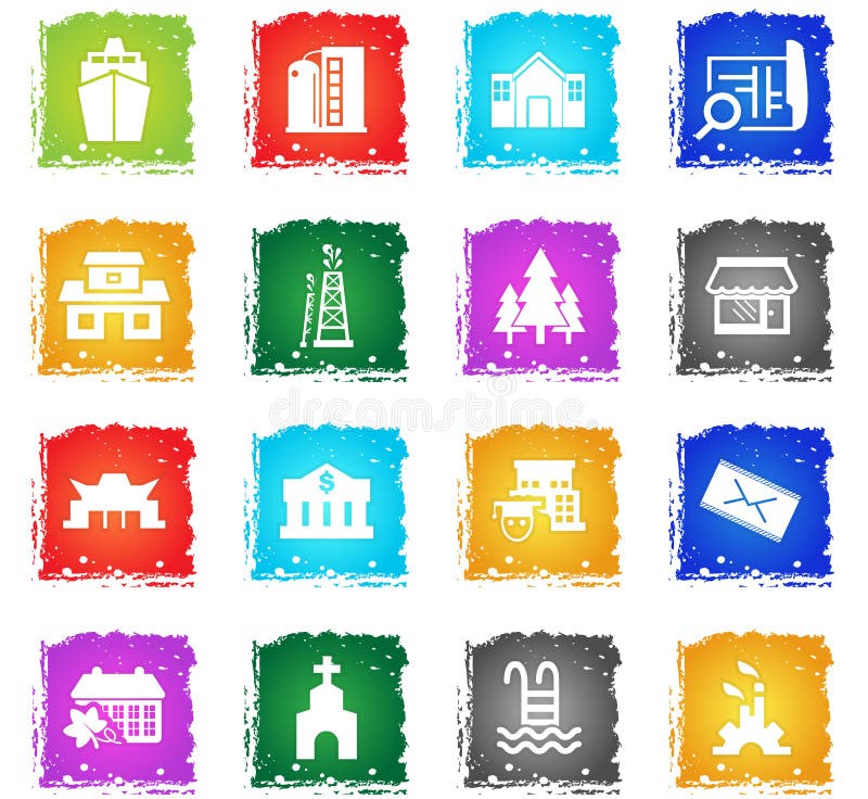 Infrastructure icon set stock vector. Illustration of symbol - 88190291