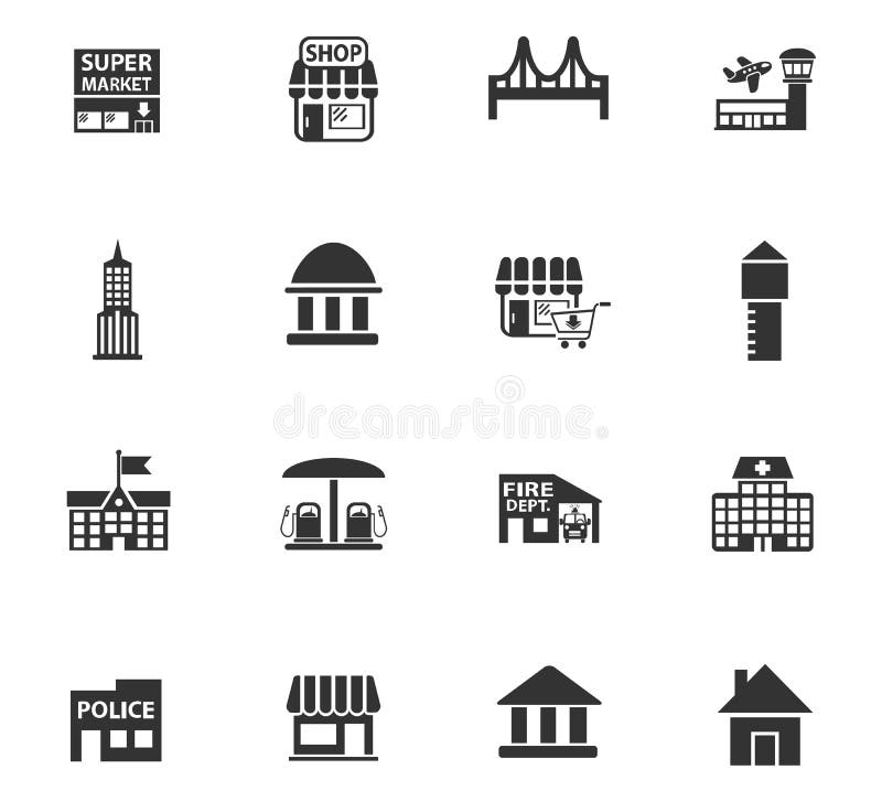 Infrastructure icon set stock vector. Illustration of icon - 88219910