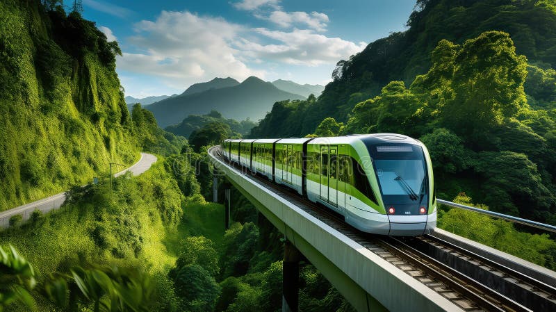 Infrastructure Light Rail Train Stock Image - Image of rail, harmony ...
