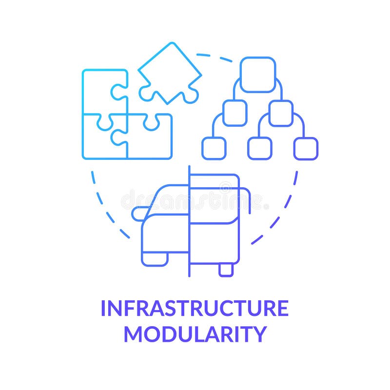 Infrastructure Modularity Blue Gradient Concept Icon Stock Vector ...