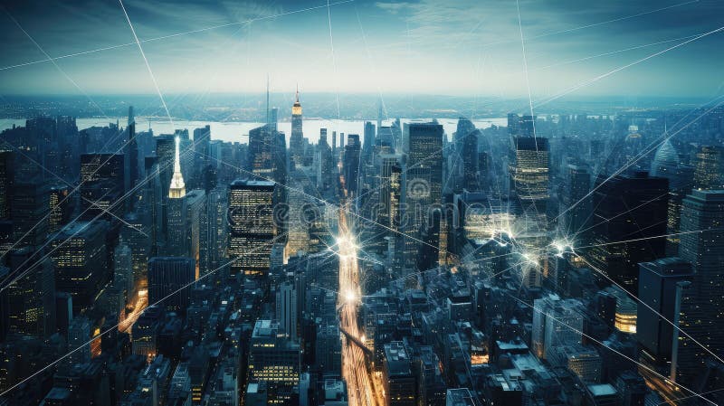 Infrastructure Network Buildings Stock Illustration - Illustration of ...