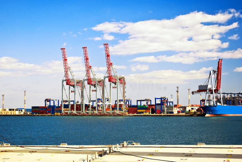 Infrastructure of seaport. stock image. Image of machine - 23955247