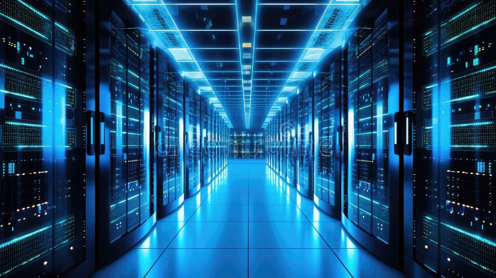 Infrastructure Technology Servers Stock Illustration - Illustration of ...