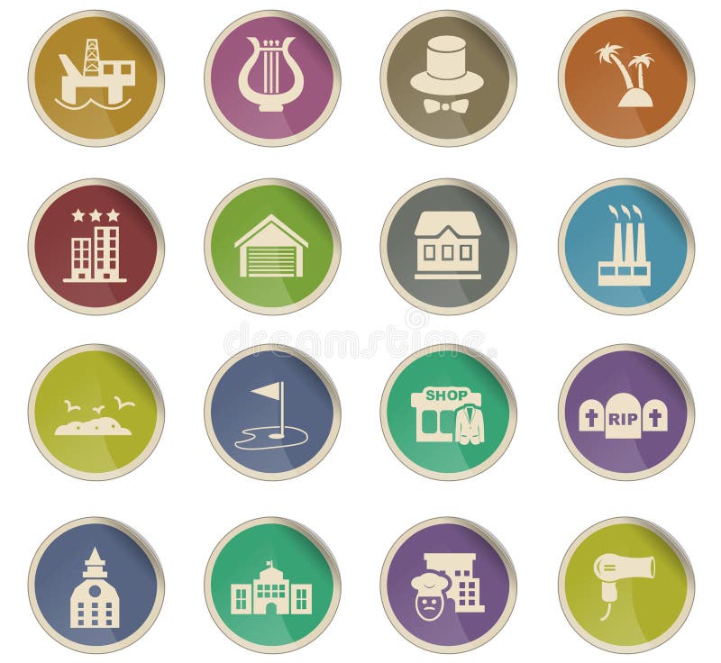Infrastructure icon set stock vector. Illustration of trees - 123509772