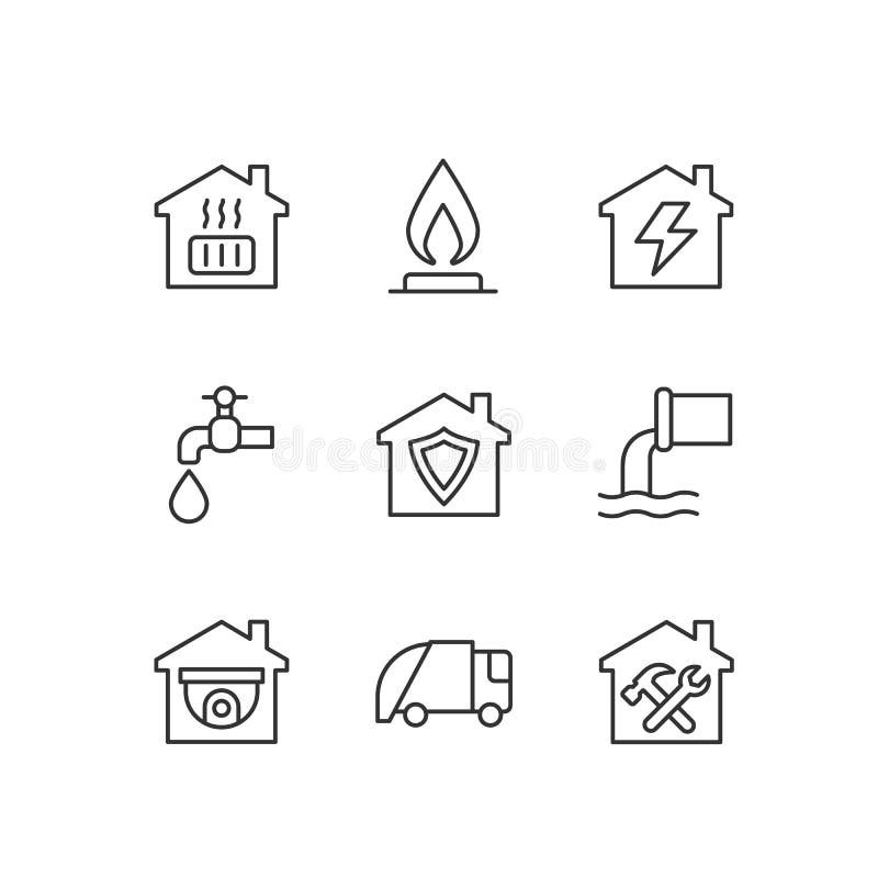 Infrastructures Pixel Perfect Linear Icons Set Stock Vector ... Infrastructures Pixel Perfect Linear Icons Set Stock Vector ...