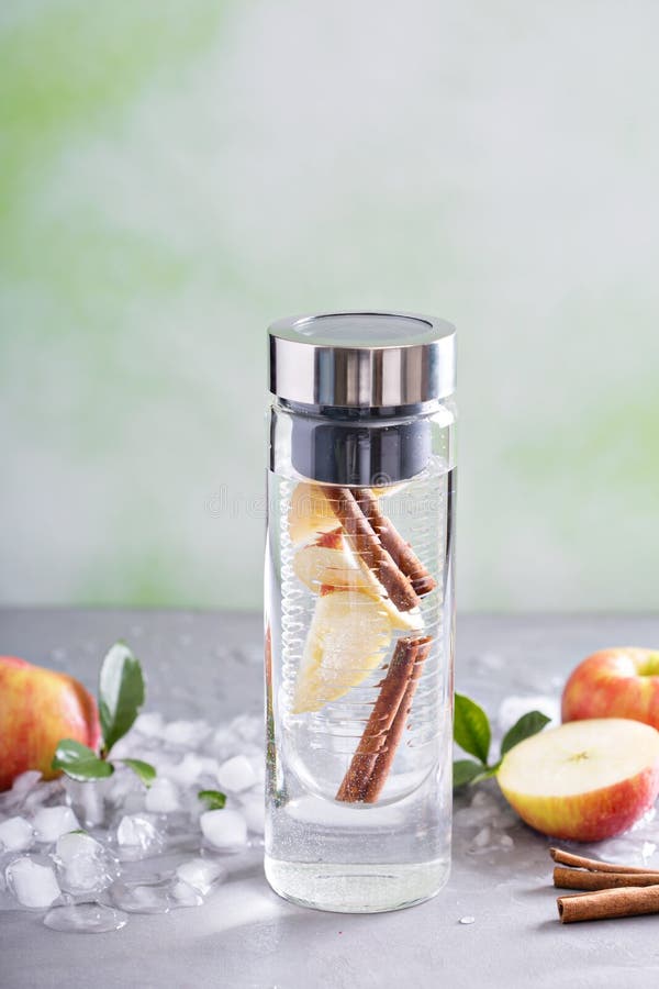 Infused Water with Apple and Cinnamon Stock Image - Image of cinnamon ...