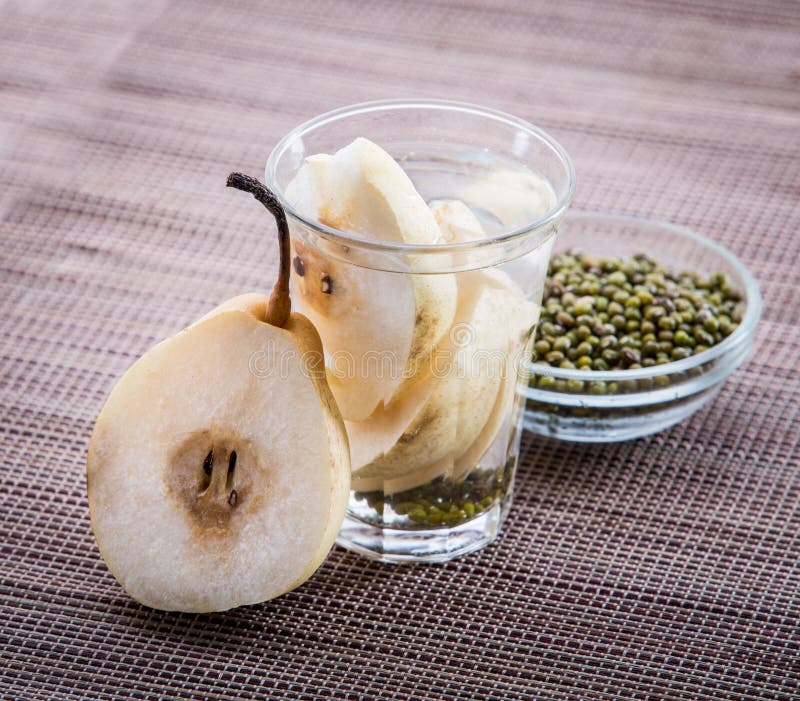 Infused Water Mix of Pear and Mung Bean Stock Photo - Image of juice ...