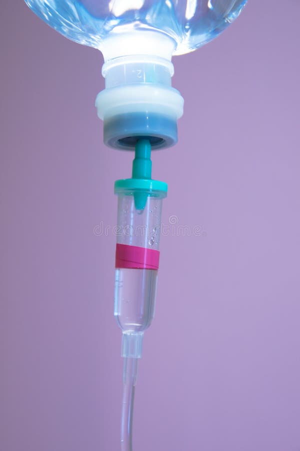 Dripping Medical Perfusion Close Up Equipment in Clinic Background ...