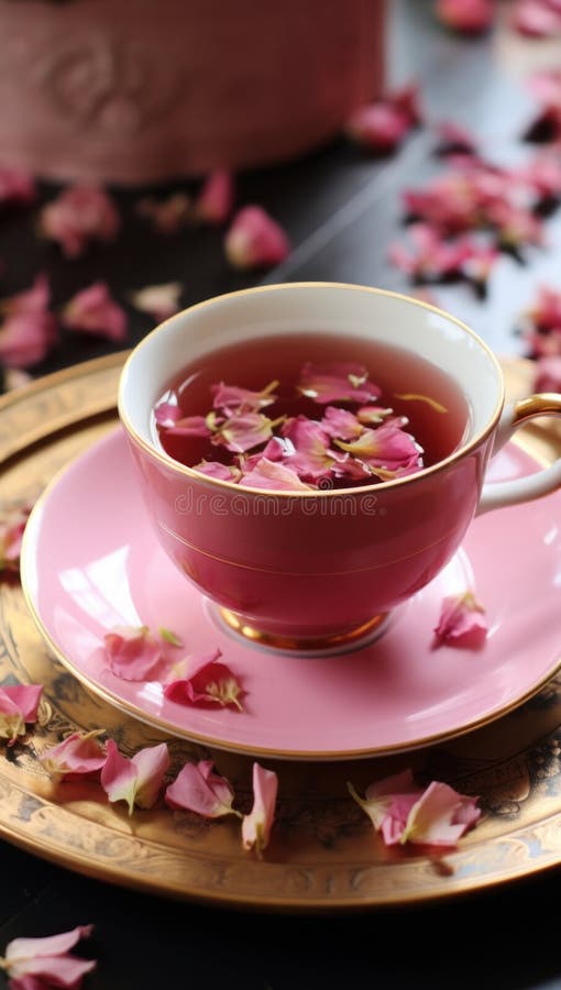 Infusion of Rose in a Coffee Cup, Stock Image - Image of petals ...