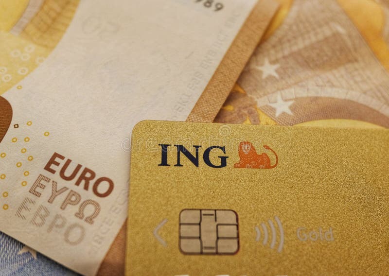 ING Credit Card and Euro Banknotes Stock Photo - Image of conceptual ...