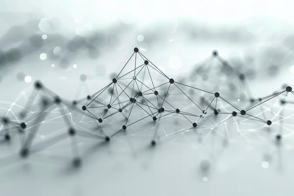 Ing of Network Connection Lines and Dots on a White Background ...