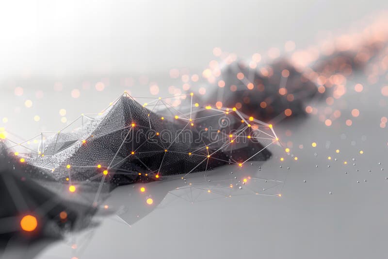 Ing of Network Connection Lines and Dots on a White Background ...