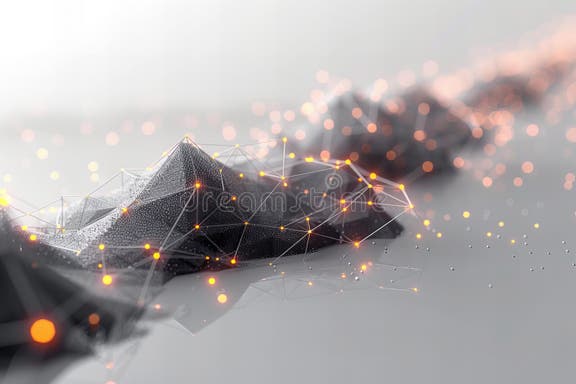 Ing of Network Connection Lines and Dots on a White Background ...