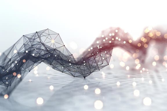 Ing of Network Connection Lines and Dots on a White Background ...