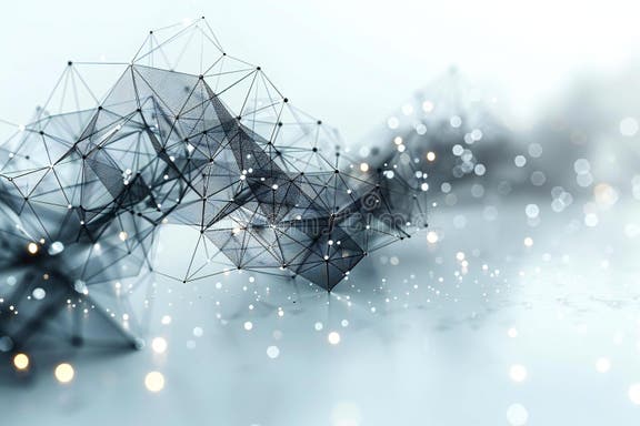 Ing of Network Connection Lines and Dots on a White Background ...