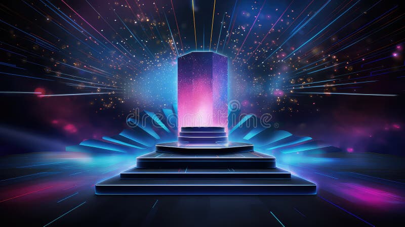 Ing Spotlight Podium Background Stock Image - Image of microphones ...