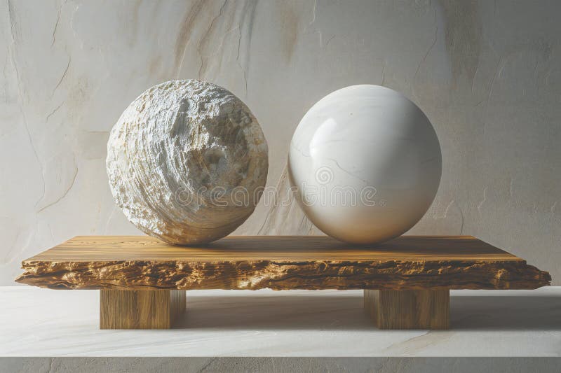 Ing, Two Spheres of Different Sizes on the Balance Scale. the Lower ...