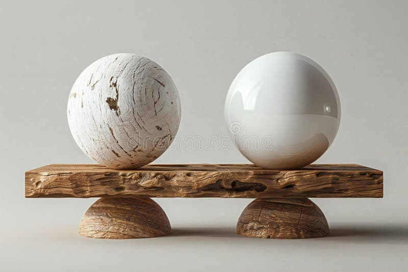 Ing, Two Spheres of Different Sizes on the Balance Scale. the Lower ...