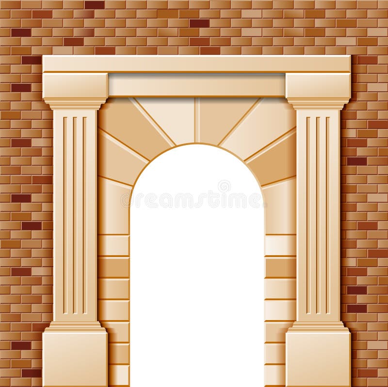 Ingang met boog vector illustratie. Illustration of spatie - 33966944