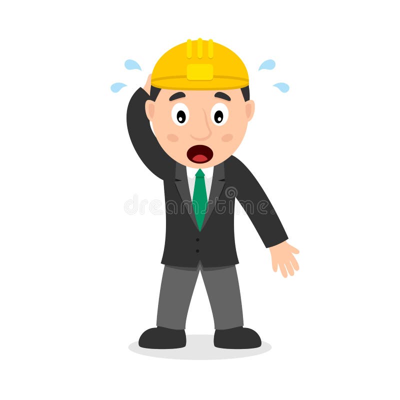 Ingegnere Cartoon Character Con Il Calcolatore Illustrazione Vettoriale ...