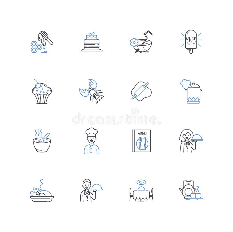 Digesting Line Icons Collection. Absorption, Enzymes, Metabolism ...