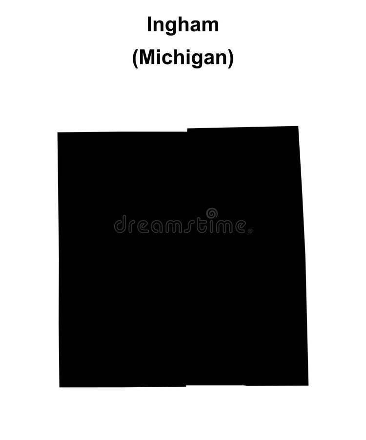Ingham outline map stock vector. Illustration of counties - 361607641