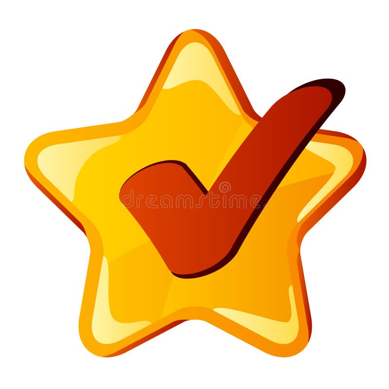 Stella di spunta gialla illustrazione vettoriale. Illustrazione di ...