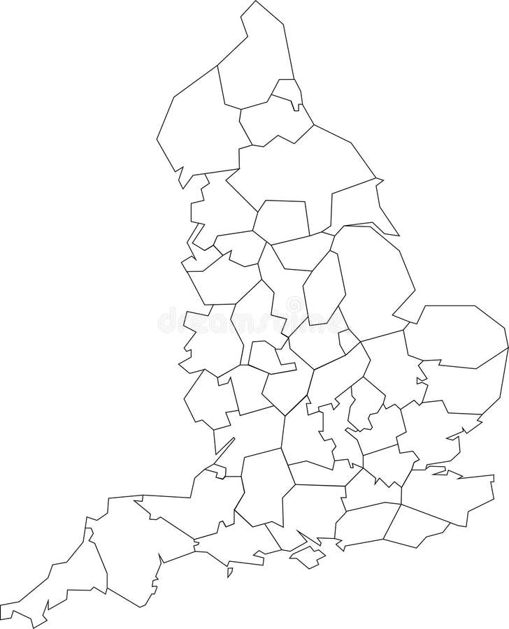 England Outline Map National Borders Stock Vector - Illustration of ...