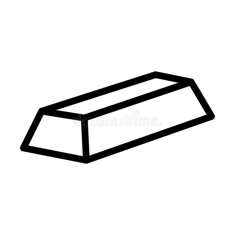 Ingot Line Icon Isolated on White Background. Black Flat Thin Icon on ...