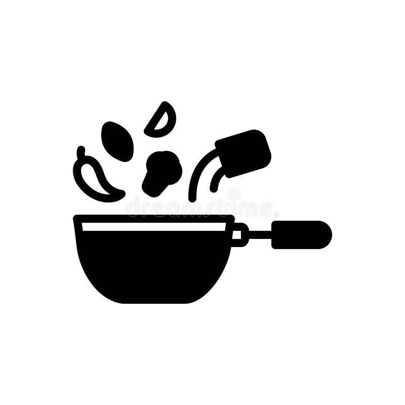 Black Solid Icon for Ingredient, Food Component and Pan Stock Vector ...