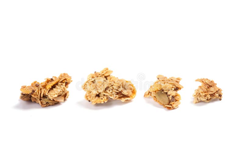 Ingrediente Do Granola Isolado No Fundo Branco Imagem de Stock - Imagem ...
