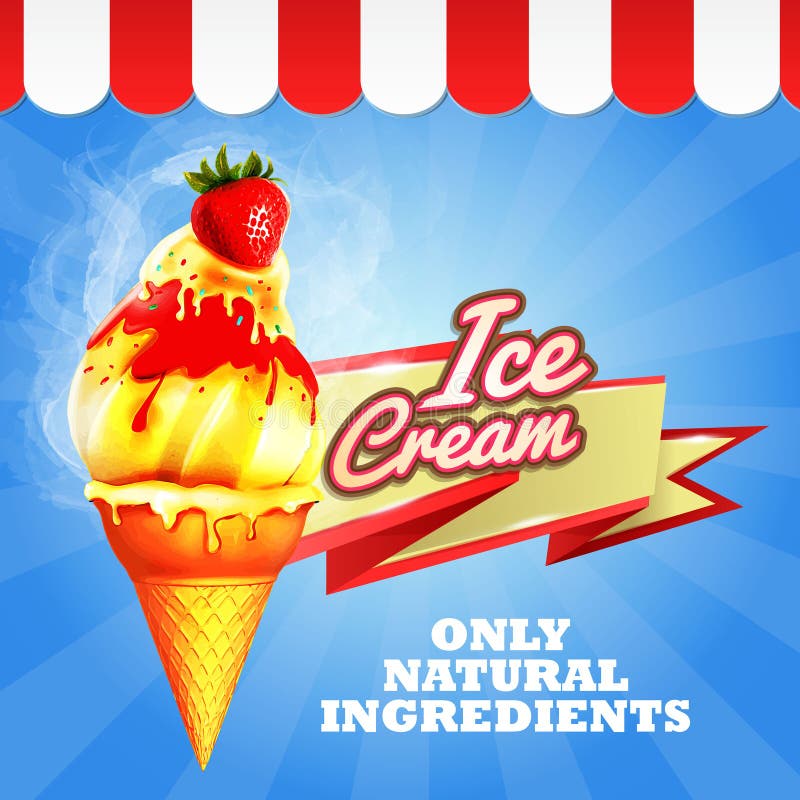 Ingredientes Naturales Del Helado Solamente Ilustración del Vector ...